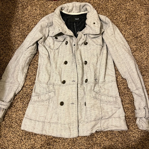 Hurley | Jackets & Coats | Womens Hurley Button Up Jacket Grey Hurley ...